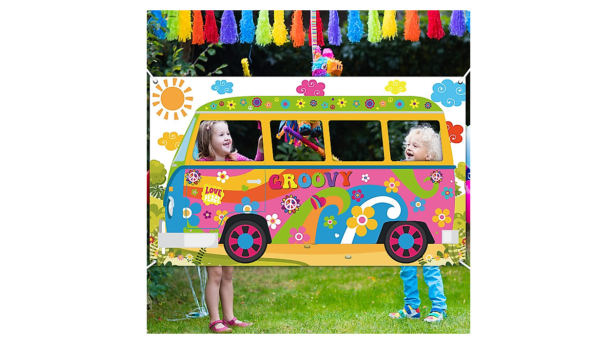60's Hippie Bus Photo Prop - Retro 60s & 70s Party Decor | Big Fabric ...