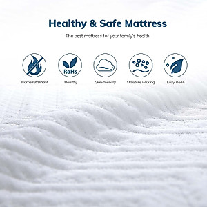 TMEOSK Full Size Mattress, 10 inch Gel Memory Foam Mattress, Cooling Gel Green Tea Mattress Bed in a Box, Medium Firm Feel with Motion Isolating (Full)