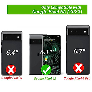 Designed for Pixel 6A Case Wallet,Women Flip Cover with Butterfly Embossed PU Leather Kickstand Credit Card Holder Slots Wrist Strap Protective Phone Case for Google Pixel 6A (2022) (Purple)