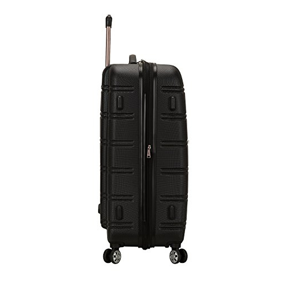 Rockland Melbourne Hardside Expandable Spinner Wheel Luggage, Black, Checked-Large 28-Inch