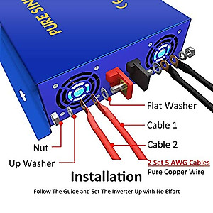 XYZ INVT 5000 Watt Pure Sine Wave Inverter 24V DC to AC 110V 120V, 5000W Power Inverter Surge 10000W Power Converter for Solar System. (5000W 24V)