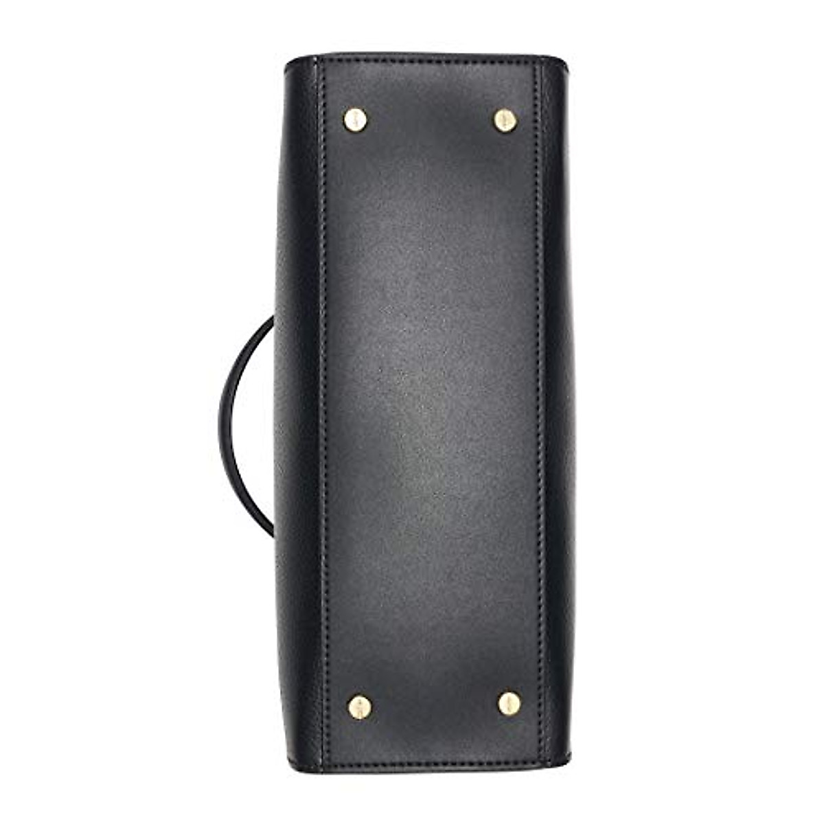 Calvin Klein Iris Hermine Leather Top Handle Satchel, Black/Gold