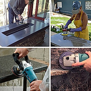 ADVcer Wet Diamond Polishing Pads Set, 4" 10 Pads 50 to 3000 Grit with Hook and Loop Backing Holder Disc - Ideal Buffing Kit for Granite Concrete Marble Stone Countertop Tile Floor Grinder or Polisher
