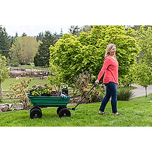Garden Star 70275 Garden Wagon/Yard Cart with Flat Free Tires, 37" x 20" Poly Tray, 600lb capacity