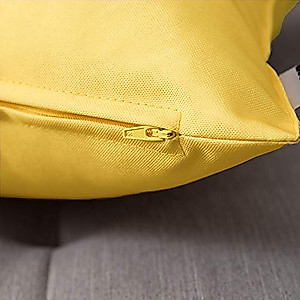 MIULEE Pack of 2 Decorative Outdoor Waterproof Pillow Covers Square Garden Cushion Sham Throw Pillowcase Shell for Patio Tent Couch 18x18 Inch Yellow