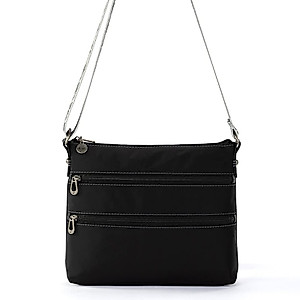 Sakroots Artist Circle Basic Crossbody in Eco Twill, Adjustable Crossbody Strap, Black