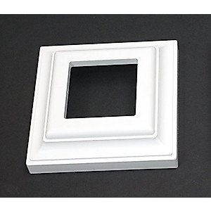 Plastic Black or White Deck Railing Column Post Base Trim Ring 3 x 3 Post Base fit Outside 3x3 Posts, railings, Decks, Signs or Columns. (1, White)