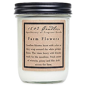 1803 Candles - 14 oz. Jar Soy Candles - (Farm Flowers)