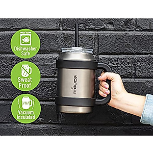 Reduce 32 oz Mug Tumbler, Stainless Steel with Handle - Keeps Drinks Cold up to 30 Hours - Sweat Proof, Dishwasher Safe, BPA Free - Pink Cotton, Opaque Gloss