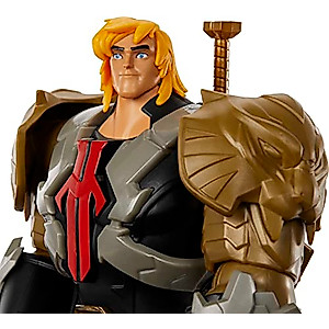 Masters of the Universe and He-Man Figure Deluxe Large He-Man with Sword, MOTU Collectible Toy with Attack Move and Accessories, Netflix Series