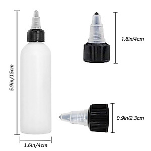 Qyyiguf 20 Pack Empty Squeeze Bottles,4oz Plastic Dispensing Bottles,Boston Round LDPE Bottles for Decorating,Arts and Crafts,Condiments