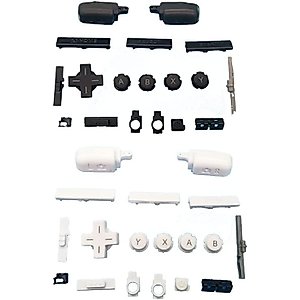ABXY Button L R Trigger Home Button for 3DS XL LL Console Replacement (White)