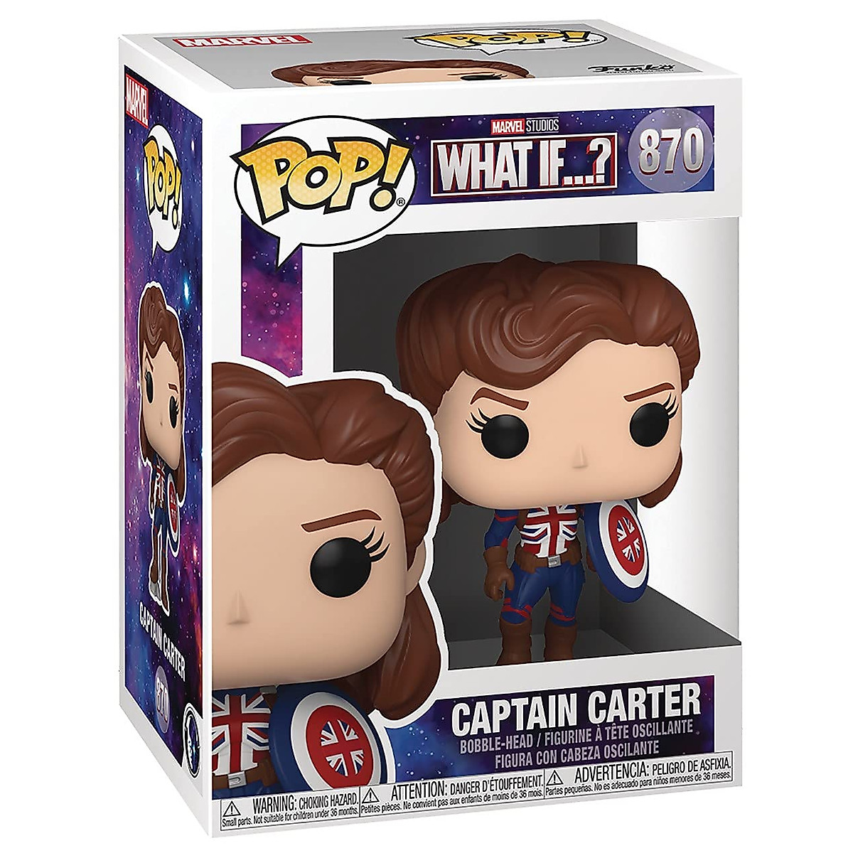 POP Marvel: What If? - Captain Carter Funko Pop! Vinyl Figure (Bundled with Compatible Pop Box Protector Case), Multicolored, 3.75 inches