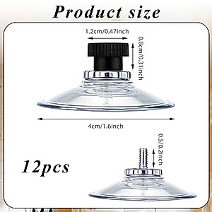 12pcs Suction Cup 40mm Small Suction Cups Suction Cup Hooks Suction Cups for Glass Window Suction Cups with Screw Nut for Wall Door Bathroom Car Window Glass Porcelain Panel Marble