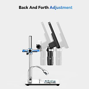 TOMLOV Digital Microscope 13" Pro Boom Stand Base BS04, 42MM(1.65INCH) Diameter Holder Ring for DM401 DM402 Pro Max DM9 DM201 DM202 DM501 Arm LCD Coin Microscope 2k Digital Magnifier