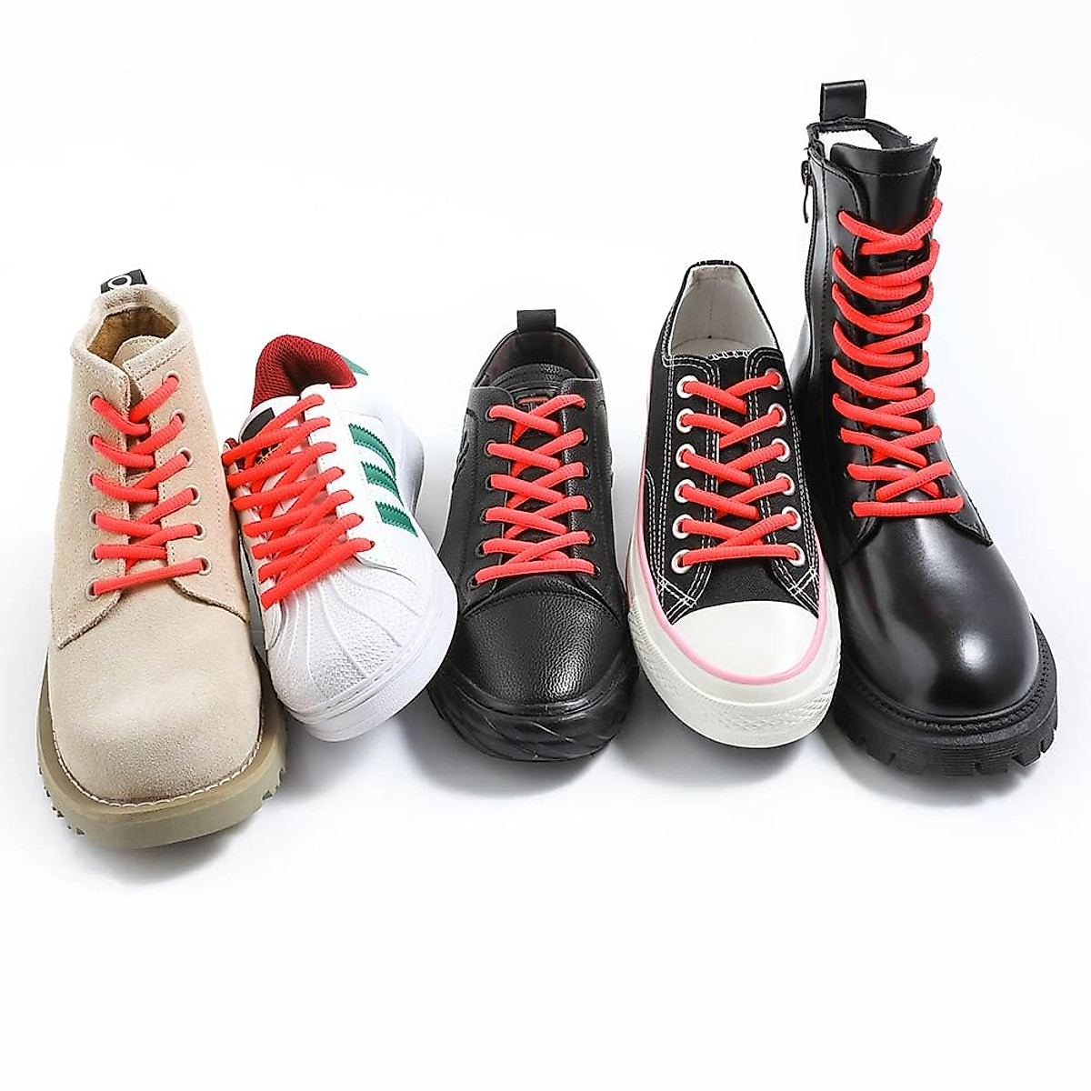 VSUDO 71" Oval Running Shoe Laces or Sneakers Shoelaces, Half Round Athletic Basketball Shoe Laces, Shoestring for Sport or Running Shoes [1 Pair-Salmon Pink-180CM]