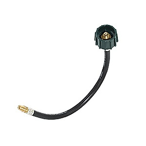 Flame King 15-inch RV, Van Or Trailer Propane Tank Pigtail Hose Connector for 2-Stage Auto Changeover Regulators - E15INPT, Black/Green