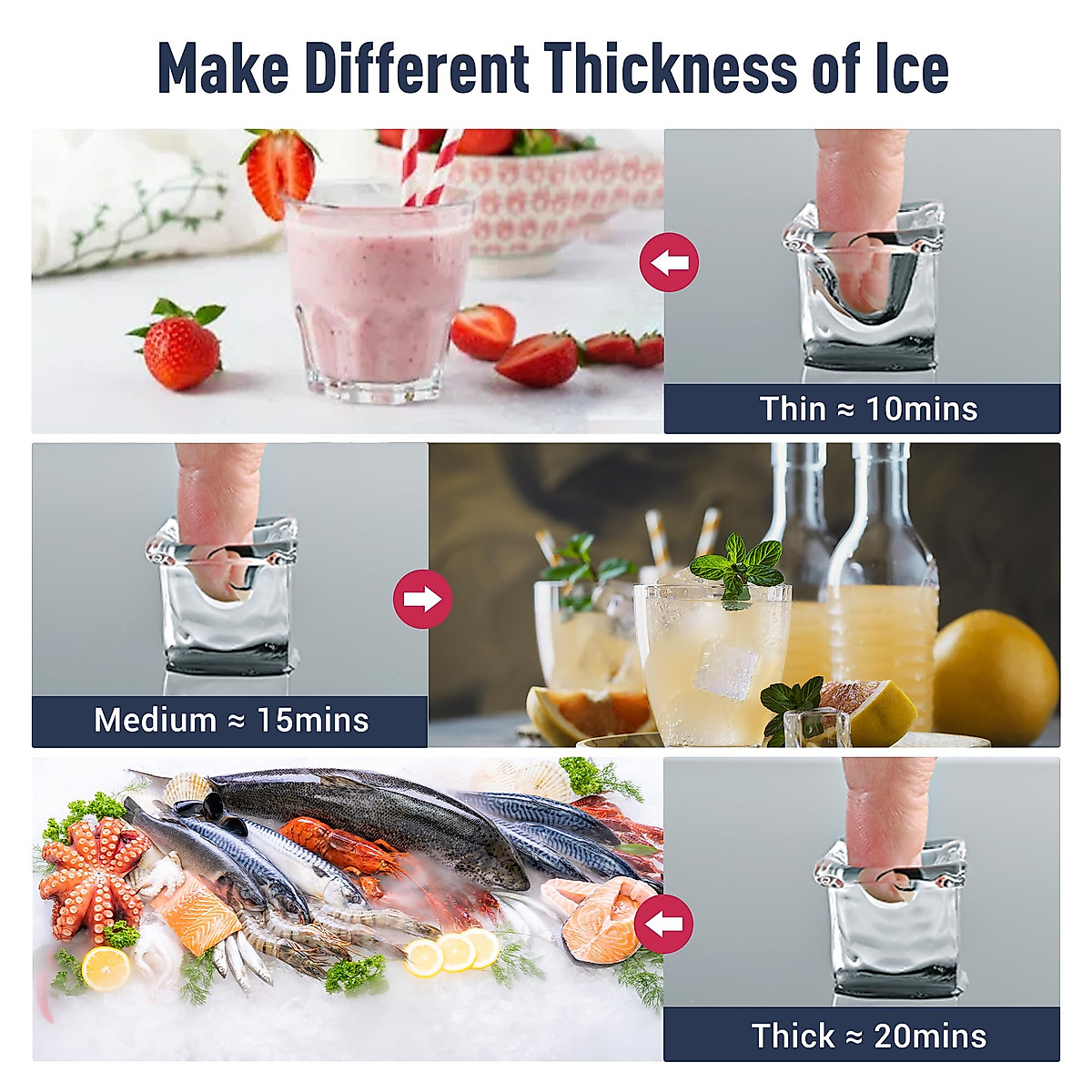 ICEVIVAL Commercial Ice Maker Machine, 400lbs/Day, SECOP Compressor, 250lbs Storage, Ice Ready in 8 to 15mins, Auto-Cleaning Stainless Industrial Ice Machine, Air Cooled, Restaurant/Business/Home