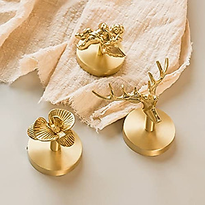 MFYS Brass Bird Coat Rack Robe Wall Hooks Hat Dragonfly Hanger for Bedroom Kitchen Various Shapes Animal Deer Decor Home Accessories (1, Butterfly)