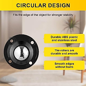 360° Rotation Without Blind Angle Swivel Small Caster Wheels - Upgrade Your Appliances with Self Adhesive Caster Wheels - Set of 4 Mini Wheels for Easy Movement and Maneuverability on Any Surface