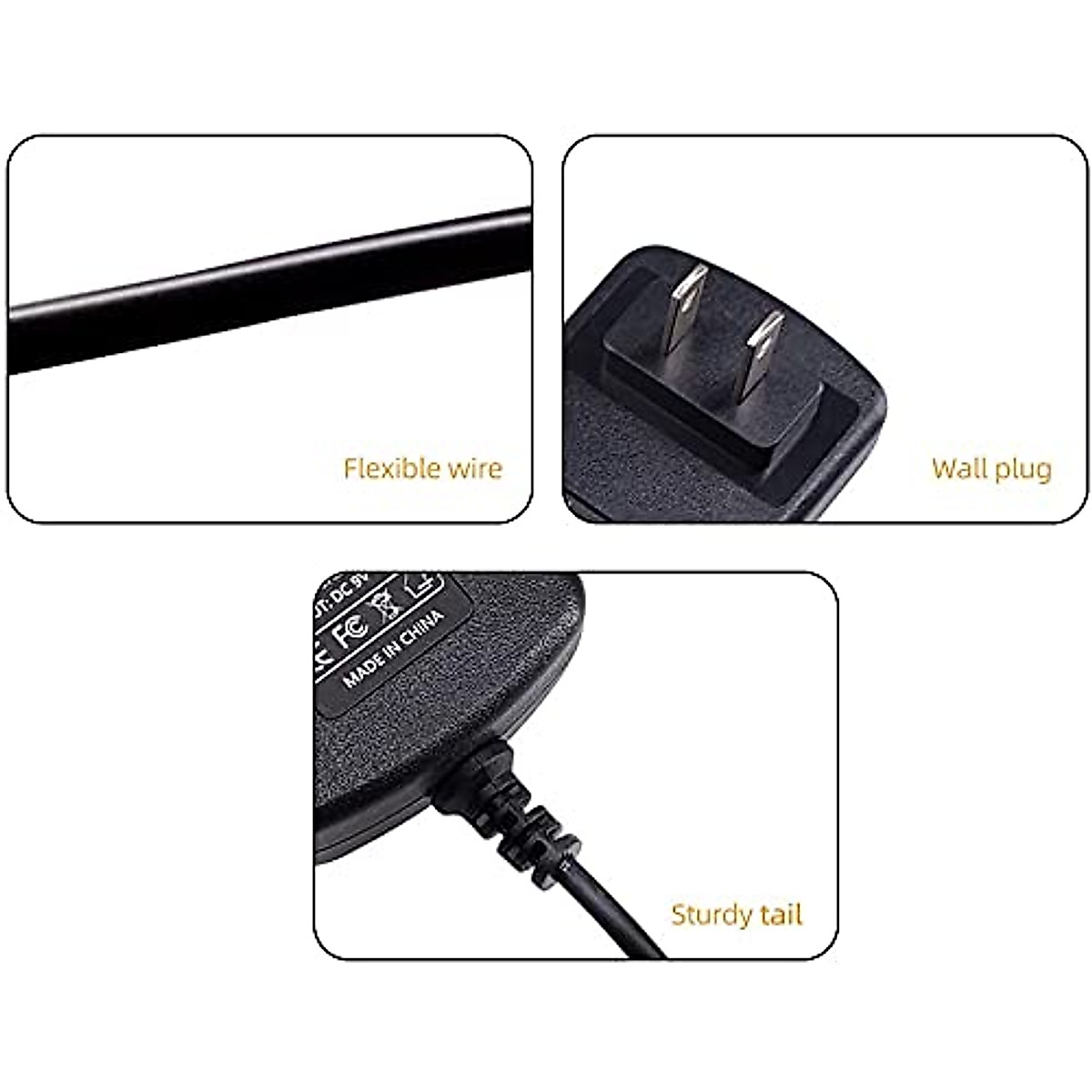 BestCH AC DC Adapter for Hitachi Hi8 8mm Video Camcorder VHSC Camera VM-H620A VM-H720A VM-E220A VM-E520A VM-E521A VMH620A VMH720A Power Supply Cord (Without Battery Charger Dock.)
