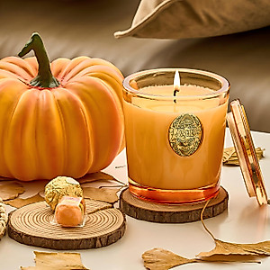 M&SENSE Natural Soy Wax, Pumpkin Apple Pie Strong Scented Fall Candle Gift for Women and Men - 9.2 oz | 50 Hours Burn Time, Orange |Luxury Home Scented and Home Décor