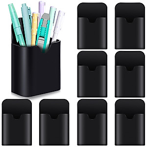 Jetec 8 Pcs Magnetic Pen Marker Holders Dry Erase Magnetic Pen Pencil Holder Organizer Home Office Supplies for Refrigerator Whiteboard Locker (Black)