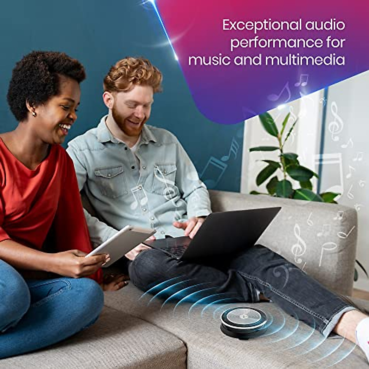 Global Teck Worldwide GTW Bundle EPOS - Sennheiser SP 30 Speakerphone w/Microfiber Cloth, Compatible w/Teams, Zoom, Webex, Skype, Mobile, Tablets, PC/Mac