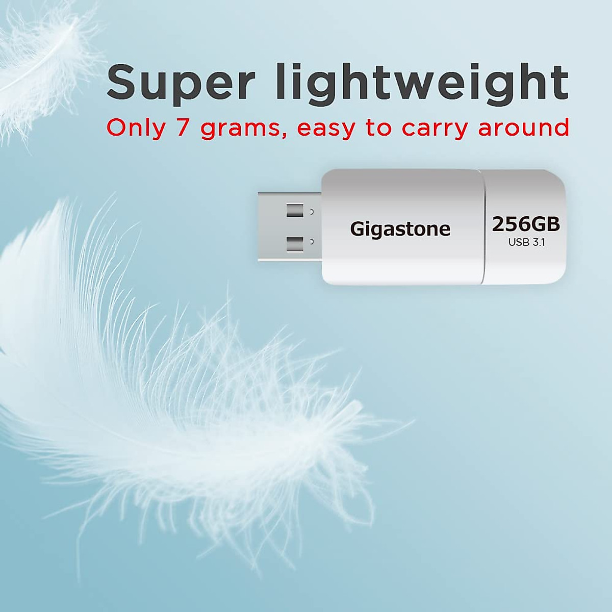 Gigastone Z60 256GB USB 3.2 Gen1 Flash Drive, R/W 120/80 MB/s Ultra High Speed Pen Drive, Capless Retractable Design Thumb Drive, USB 2.0 / USB 3.0 / USB 3.1 Interface Compatible.