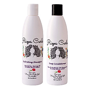 Rizo Curls Shampoo and Conditioner Bundle Pack for Women — 10 Fluid Ounces (Pack of 2) - Moisturizes, Strengthens Every Curl with Natural Products and Vitamins