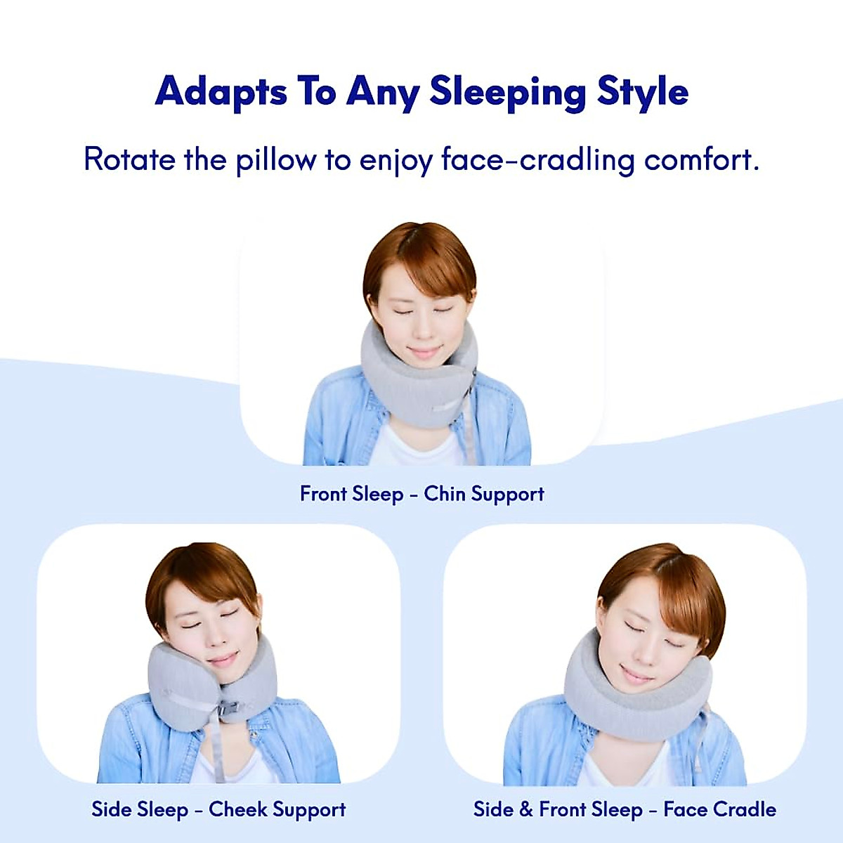 Cushion Lab Travel Pillow, Award-Winning Patented Ergonomic Design for Chin & Neck Support Memory Foam Neck Pillow, Compact Airplane Pillow for Traveling, Flight, Car (Gray, Medium)