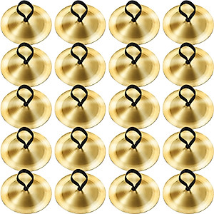 20 Pieces Finger Cymbals Belly Dancing Finger Dancing Finger Zills Musical Instrument for Dancer Party (Gold)