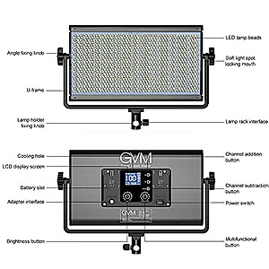 GVM 1500D RGB LED Video Light, 75W Video Lighting Kit with Bluetooth Control, 2 Packs Led Panel Light for Photography, YouTube Studio, Video Shooting, Conference, 1128 Led Beads