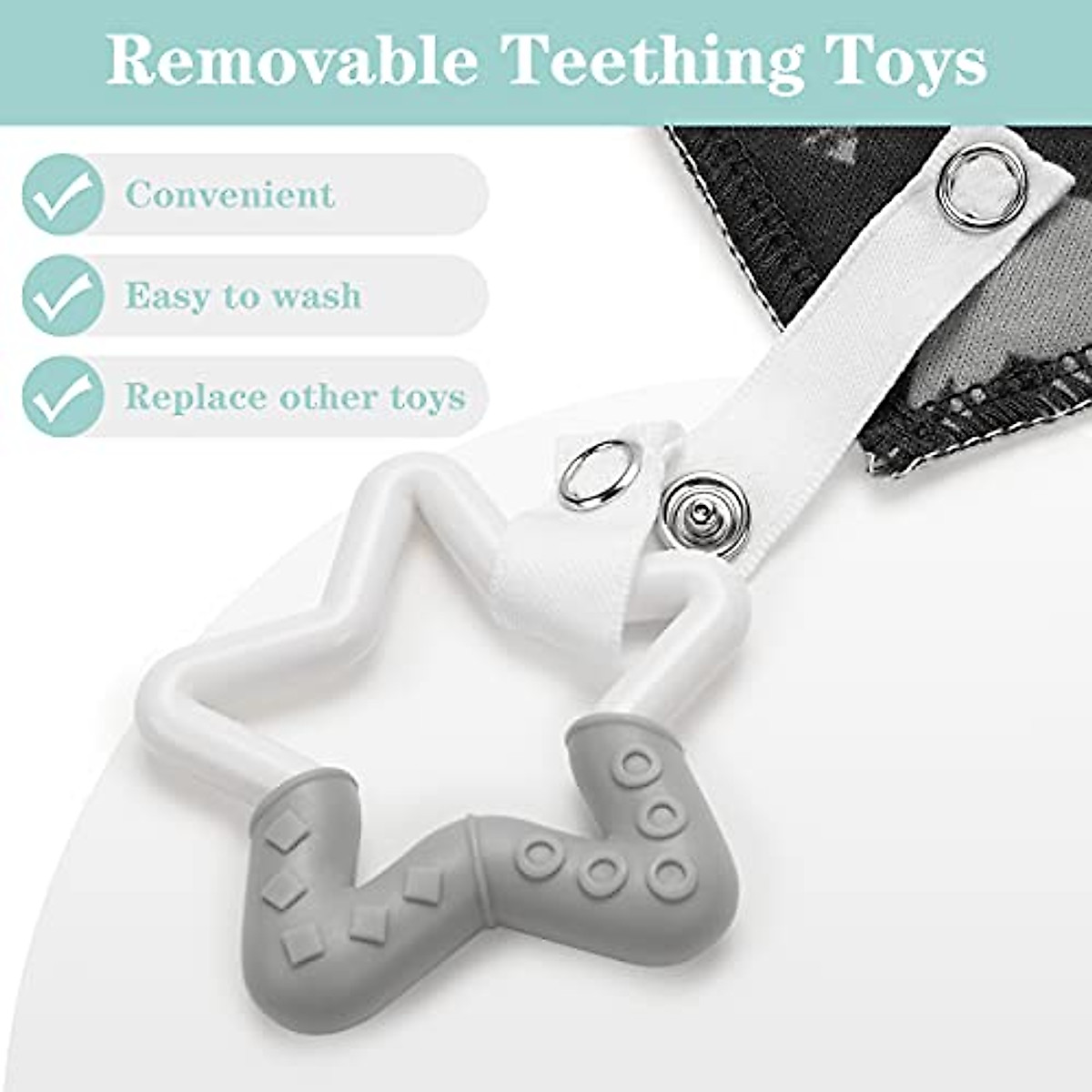 Baby Bandana Drool Bibs,Bandana Bibs for Boys and Girls by Super Absorbent Bandana Drool Bibs,Teething Toys Bibs Organic Cotton Baby Bibs for Infant Set of 4 with Two Teething Toys