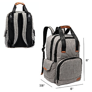 Simple Being Baby Diaper Bag Backpack, Multi-Function Travel Bag (Grey)