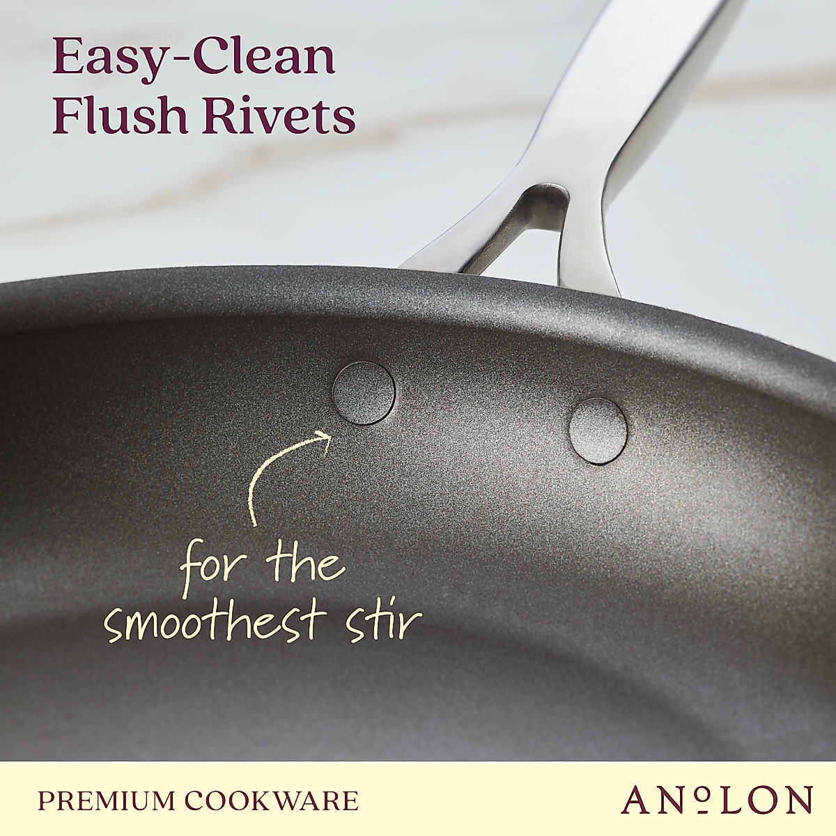 Anolon Ascend Hard Anodized Nonstick Frying Pan/Skillet - Good for All Stovetops (Gas, Glass Top, Electric & Induction), Dishwasher & Oven Safe with Stainless Steel Handle, 12 Inch - Bronze
