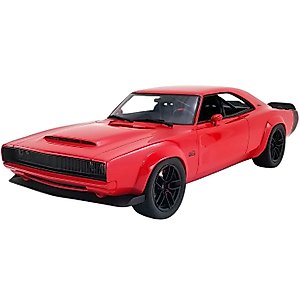 1968 Dodge Super Charger Concept Red with Black Tail Stripe USA Exclusive Series 1/18 Model Car by GT Spirit for Acme US036