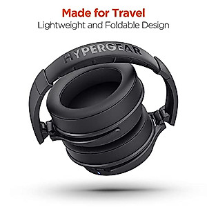 HyperGear Stealth ANC [Active Noise Cancelling] Wireless Over Ear Bluetooth Headphones, 24H Playtime, Memory Foam Ear Cups, for Travel, Home Office, Online Class [Black] 15540