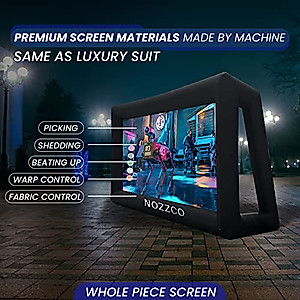 25 FT Outdoor Inflatable Projector Screen -NOZZCO- Portable Giant Movie Screen + 10x Printable Movie Ticker Templates + Lightweight & Easy to Inflate –Premium Material Made for Family Pool Party