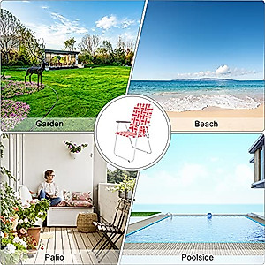 Shyneer Patio Lawn Chairs Folding,Webbed Folding Chair Outdoor Beach Chair Portable Camping Webbing Chair for Yard, Garden,Weight Capacity 265lbs (2Pack, Red & White)