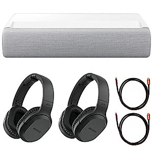Samsung SP-LSP7TFAXZA 120-inch The Premiere LSP7T 4K Smart Laser Projector Bundle with 2X RF400 Wireless Home Theater Headphones (Black) and 2X Deco Gear 6FT Universal 4K HDMI 2.0 Cable