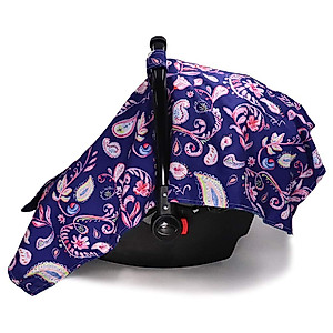 Baby Car Seat Covers, Floral Peekaboo Opening Infant Carseat Canopy for Boys Girls, Newborn Minky Carseat Canopy, Mom Nursing Breastfeeding Covers