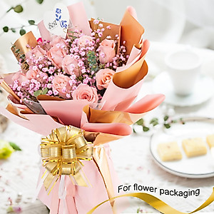 20pcs Large Gift Bows, Ribbon Pull Bows with Gold Edge Big Gift Bows Gold Large Pull Bows for Birthday Wedding Baskets Christmas Valentine's Day Gift Wrapping