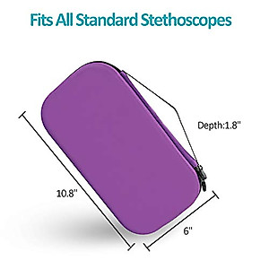 Travel Carrying Case Bag for ADC/Omron/MDF Stethoscope & Nurse Accessories Extra Room with Mesh (Purple)