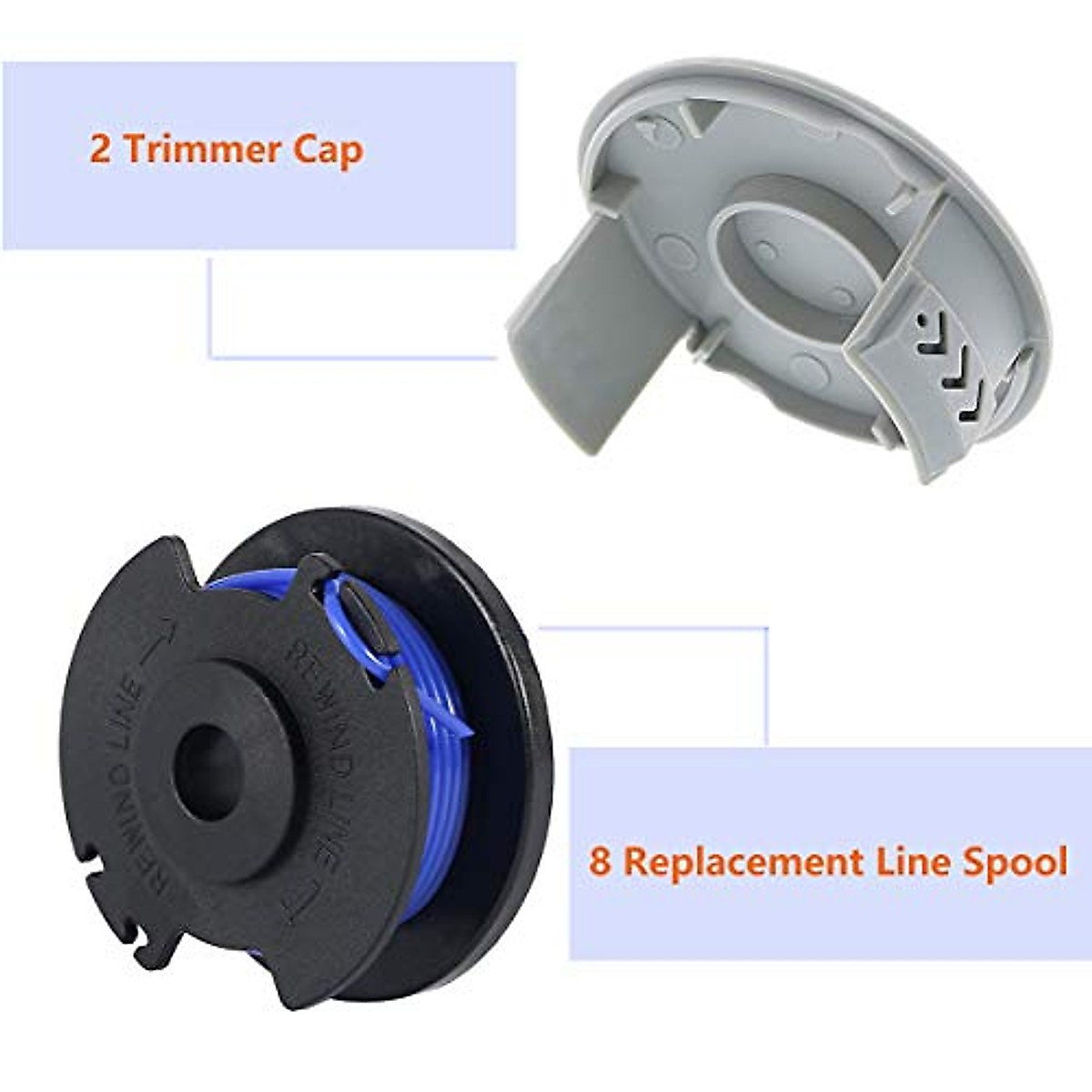 LEIMO KPARTS 0.065 String Trimmer Spool Line for Ryobi One+ AC14RL3A , 0.065" Autofeed Replacement Spools for Ryobi 18V, 24V, and 40V Cordless Trimmers (10 Pack)