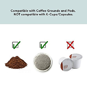 Elite Gourmet EHC111A Personal Single-Serve Compact Coffee Maker Brewer Includes 14Oz. Stainless Steel Interior Thermal Travel Mug, Compatible with Coffee Grounds, Reusable Filter, Black