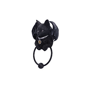 Nemesis Now Vampuss Cat Door Knocker 20cm, Resin, Black, Black Bat Cat Door Knocker, Vampuss Vampire Cat, Witch Gift, Halloween Decoration, Cast in The Finest Resin, Expertly Hand-Painted