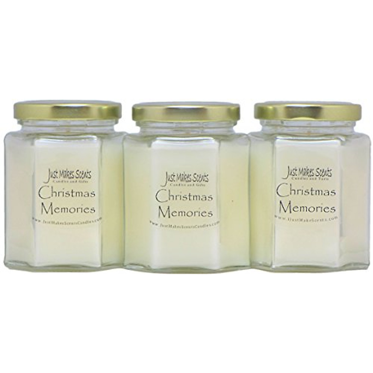 Just Makes Scents 3 Pack - Christmas Memories (Cinnamon, Clove & Vanilla) Blended Soy Candle