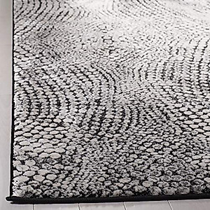 SAFAVIEH Lurex Collection Runner Rug - 2' x 8', Black & Light Grey, Modern Abstract Design, Non-Shedding & Easy Care, Ideal for High Traffic Areas in Living Room, Bedroom (LUR185Z)