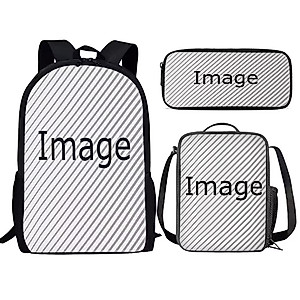 AmzPrint 3 In 1 Flame Fire Guitar Backpack And Lunch Bag Set For Girls Elementary 17 Inch Childrens School Backpacks Black